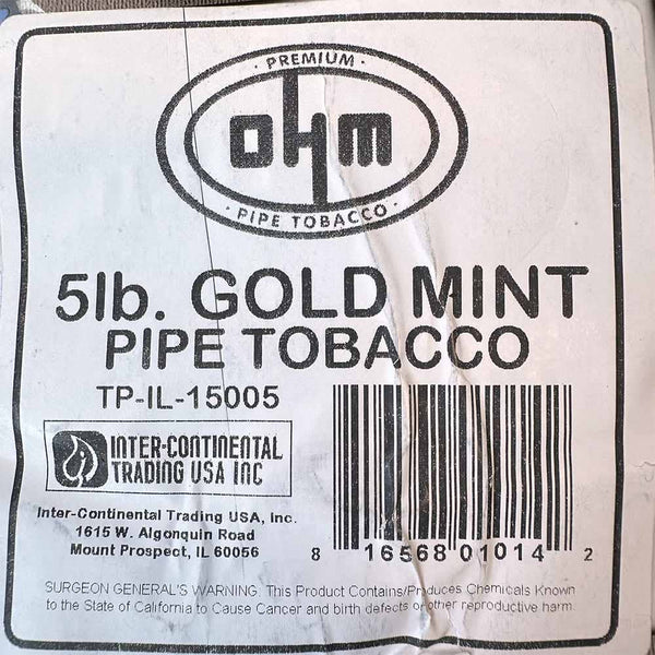 Ohm Menthol Gold Pipe Tobacco | Mom's Cigars